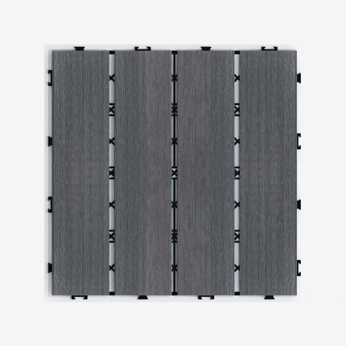 Wenty Patio Floor Tile WPC Wood-Plastic Composite Patio Deck Tiles DIY Interlocking Decking ...